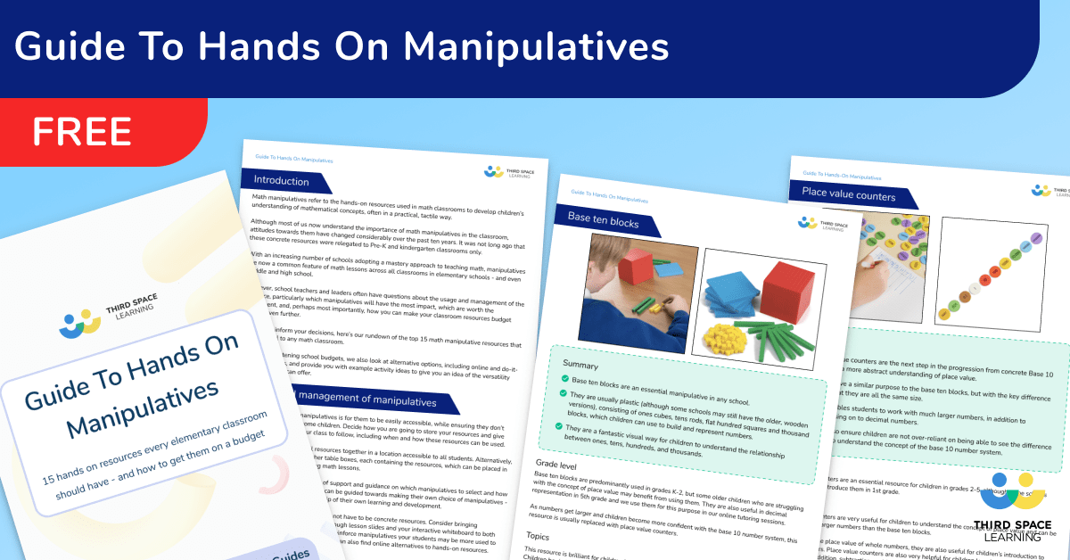 [FREE] Guide To Hands On Manipulatives For Math