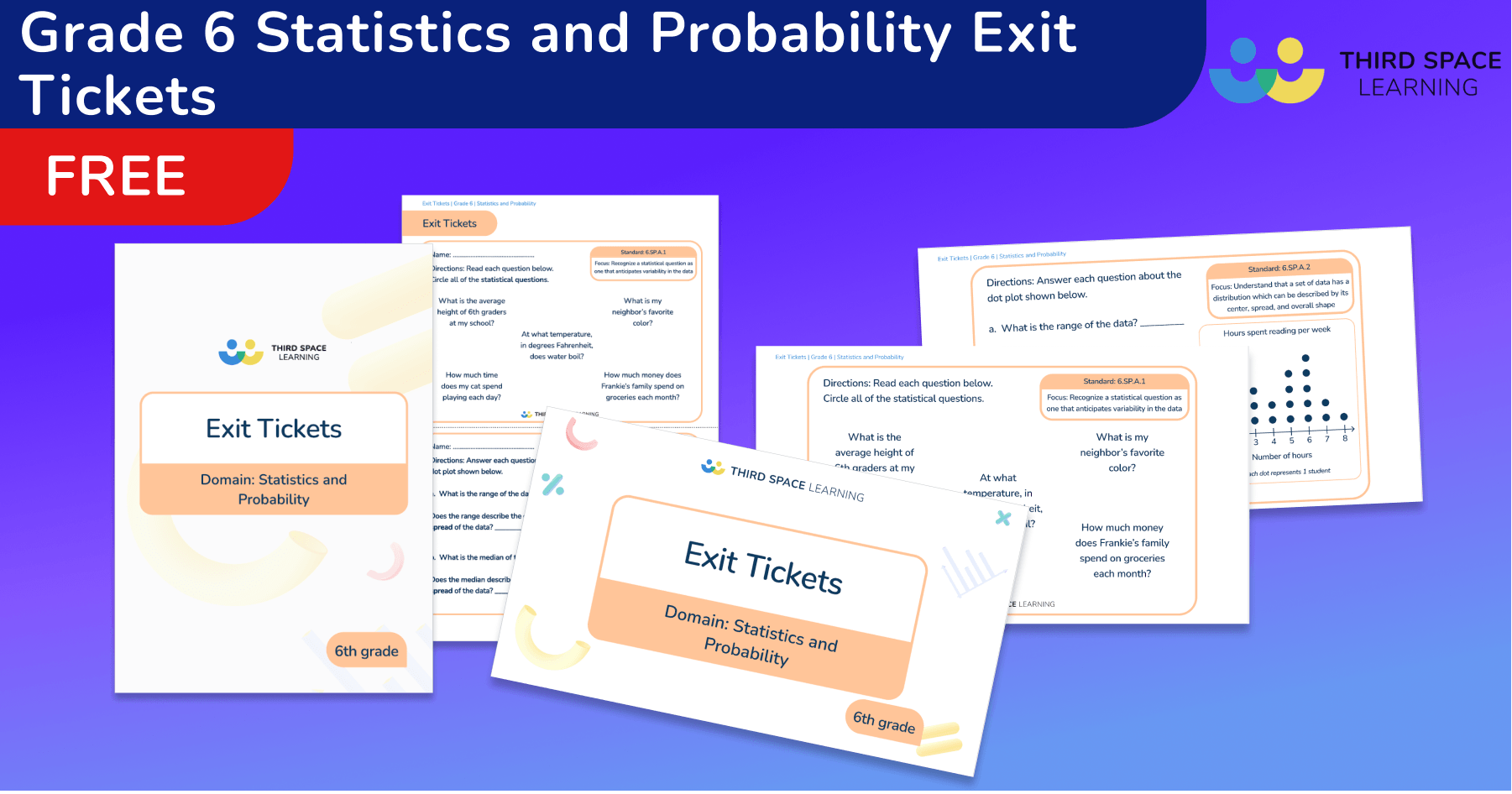 [FREE] Exit Tickets Grade 6 - Statistics and Probability