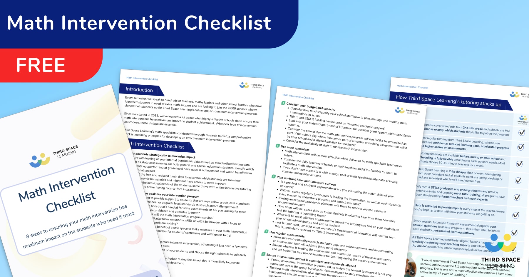 [FREE] Math Intervention Checklist – Third Space Learning