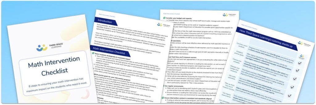 [FREE] Math Intervention Checklist – Third Space Learning