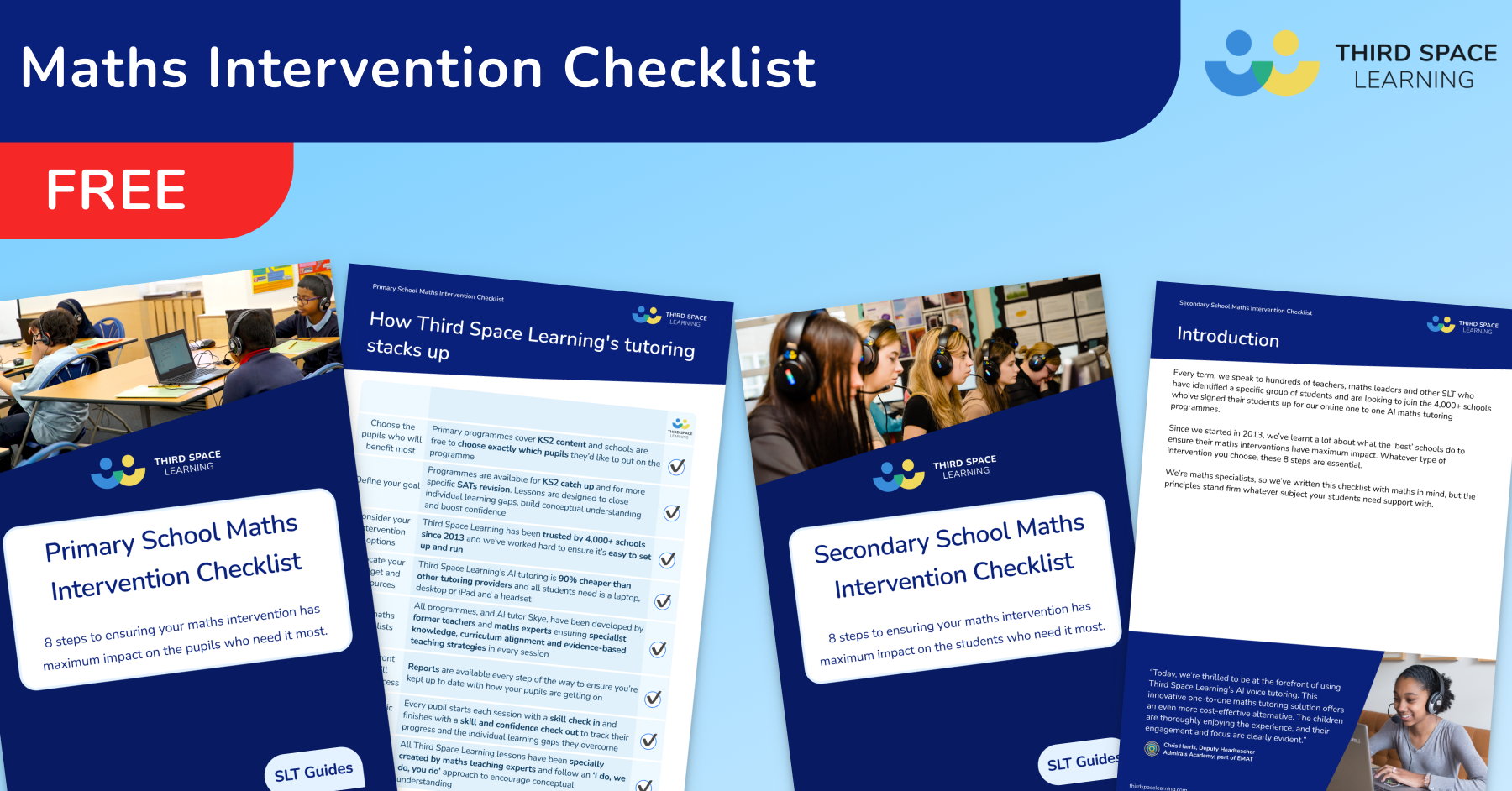 Primary and Secondary School Maths Intervention Checklist