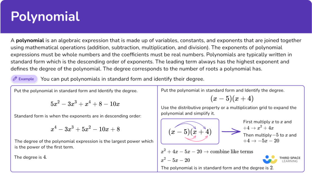 Polynomial - Math Steps, Examples & Questions