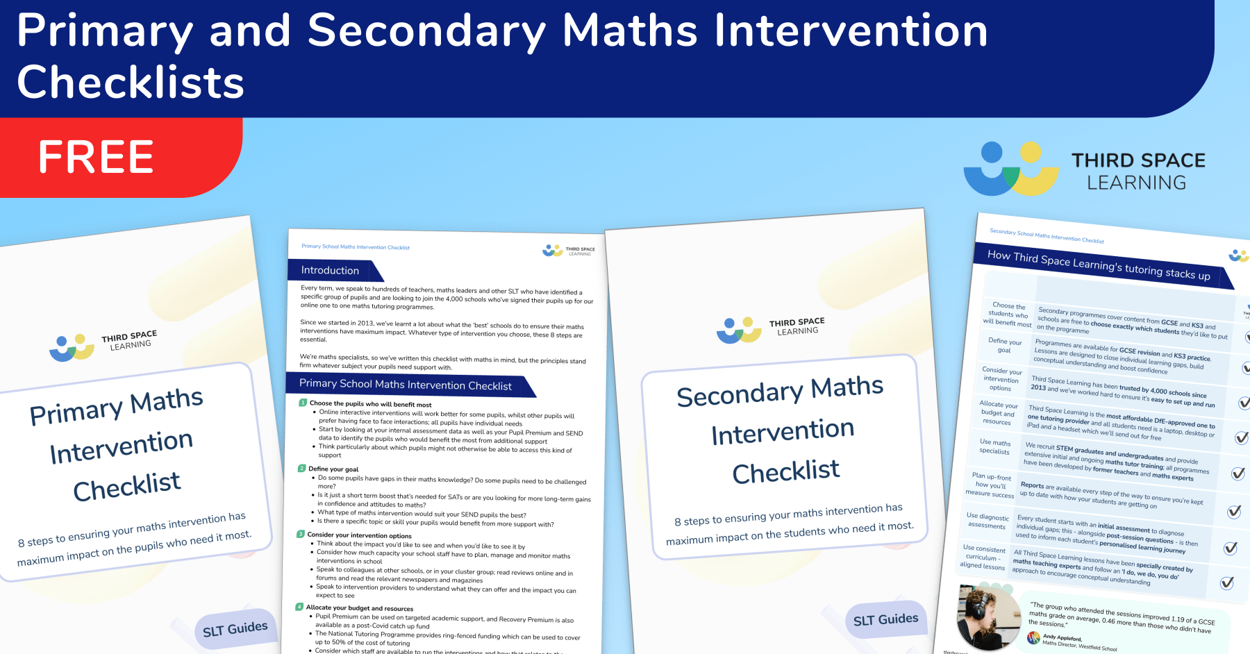 Primary and Secondary School Maths Intervention Checklist