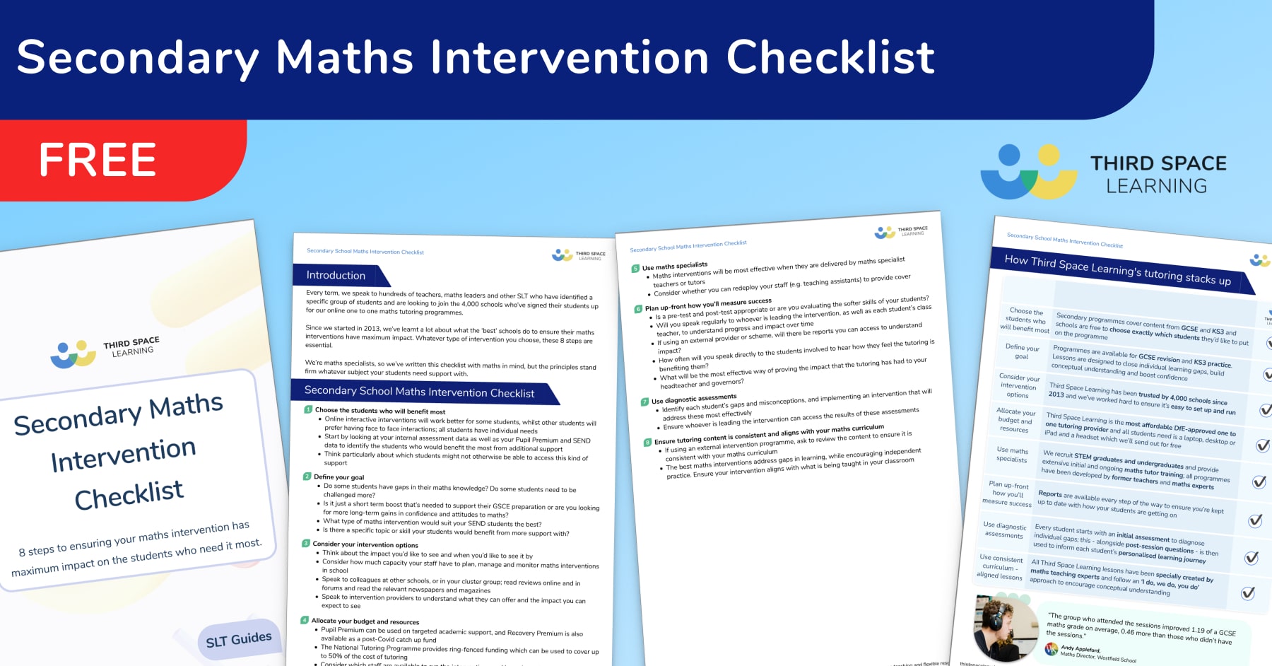 Secondary Maths Intervention Checklist - Third Space Learning