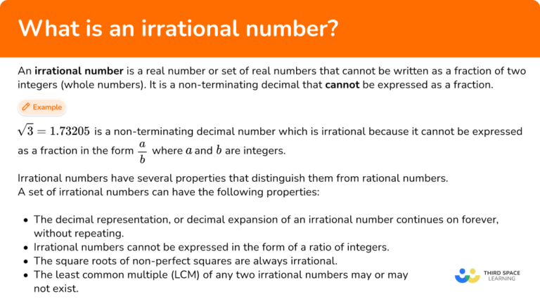 Irrational Numbers - Math Steps, Examples & Questions