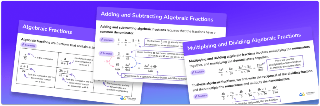 [FREE] GCSE Revision Cards: Algebraic Fractions