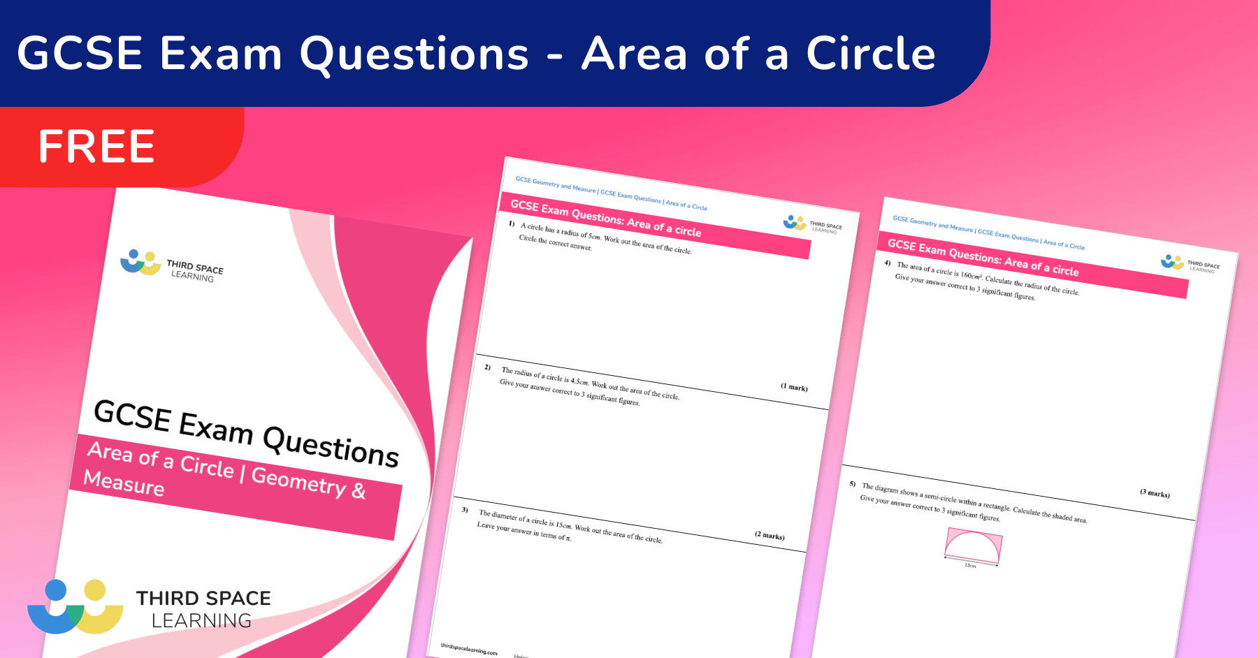 Area Of A Circle Exam Questions - GCSE Maths [FREE]