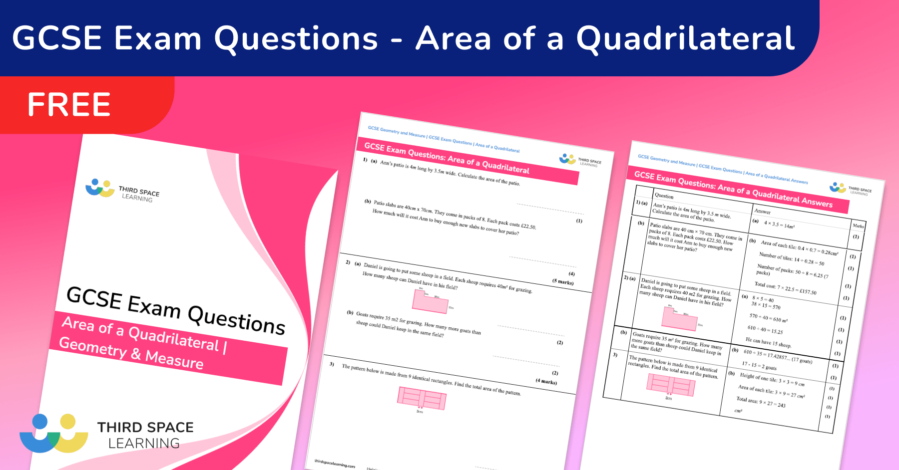 Area Of A Quadrilateral Exam Questions - GCSE Maths [FREE]