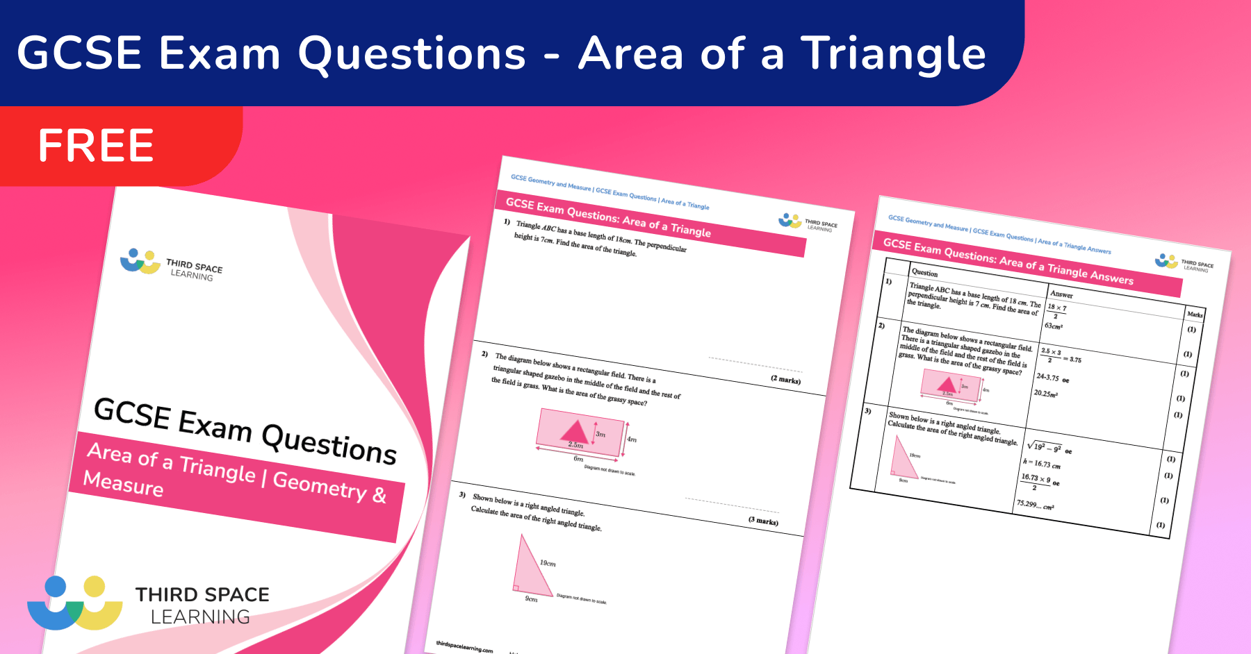 Area Of A Triangle Exam Questions - GCSE Maths [FREE]