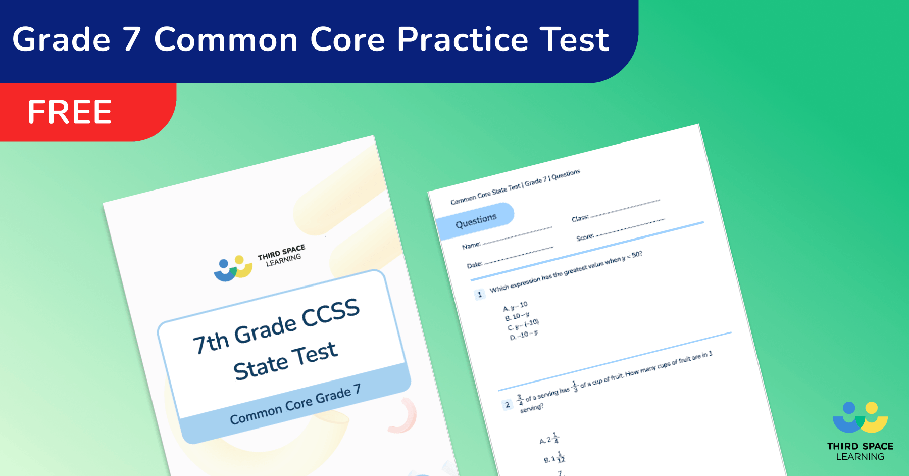 [FREE] 7th Grade Common Core Practice Test