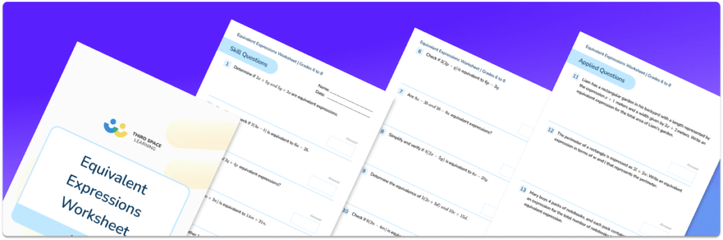 [FREE] Equivalent Expressions Worksheet
