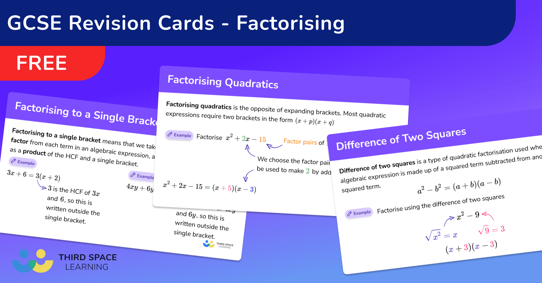 [free] Gcse Revision Cards Factorising