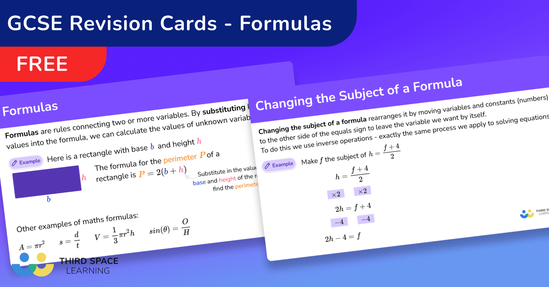 [FREE] GCSE Revision Cards: Formulas