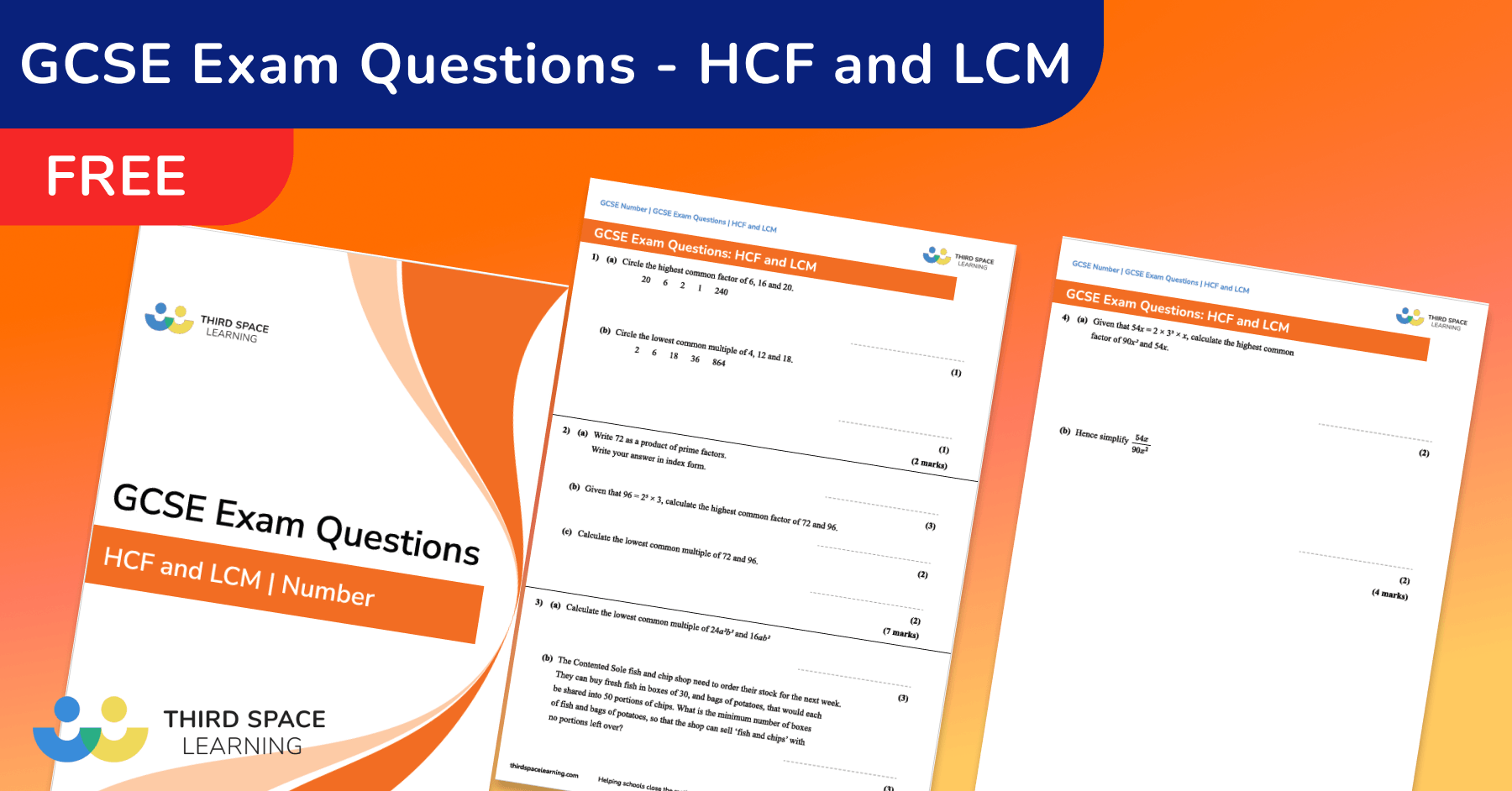 HCF And LCM Exam Questions - GCSE Maths [FREE]