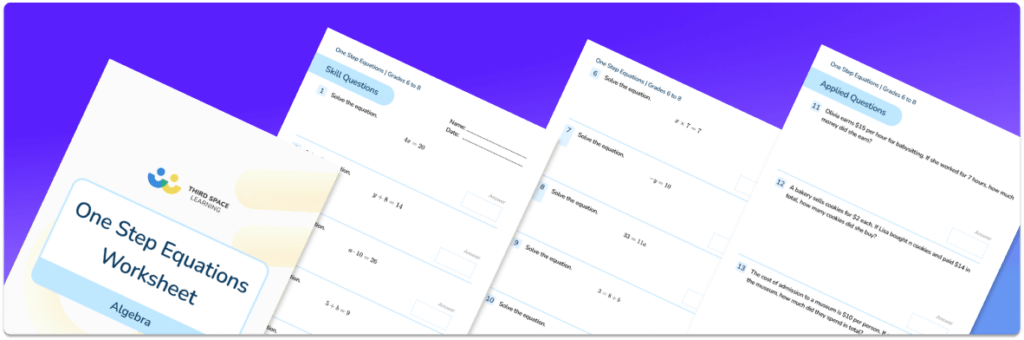 [FREE] One Step Equations Worksheet