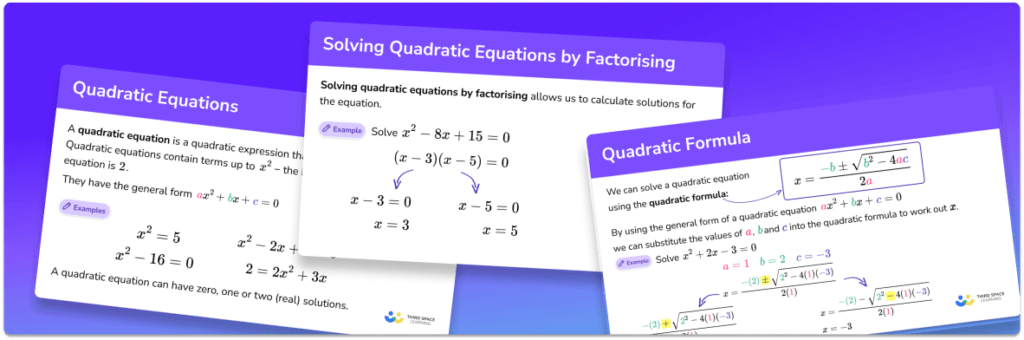 [FREE] GCSE Revision Cards: Quadratic Equations