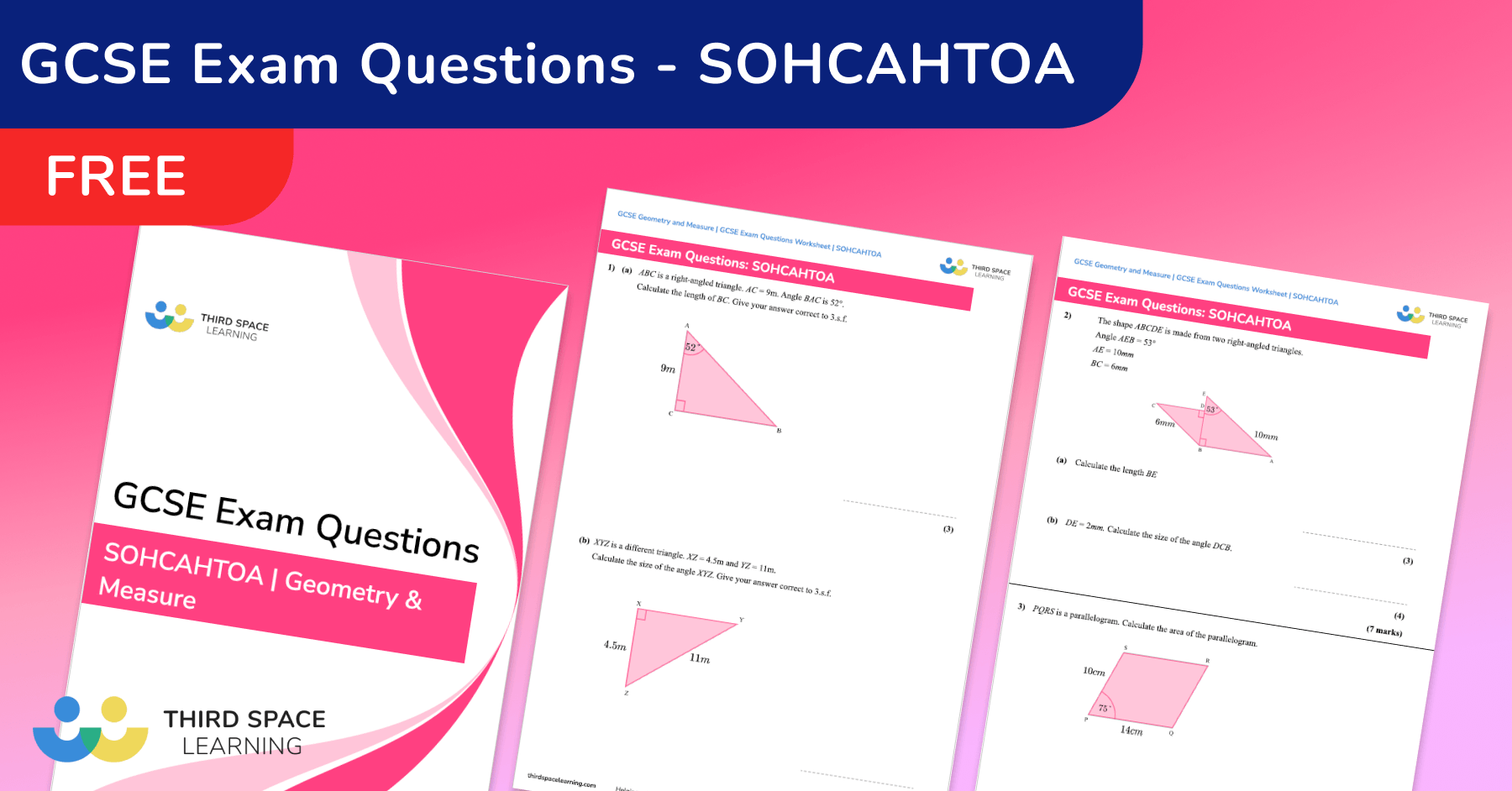 SOHCAHTOA Exam Questions - GCSE Maths [FREE]