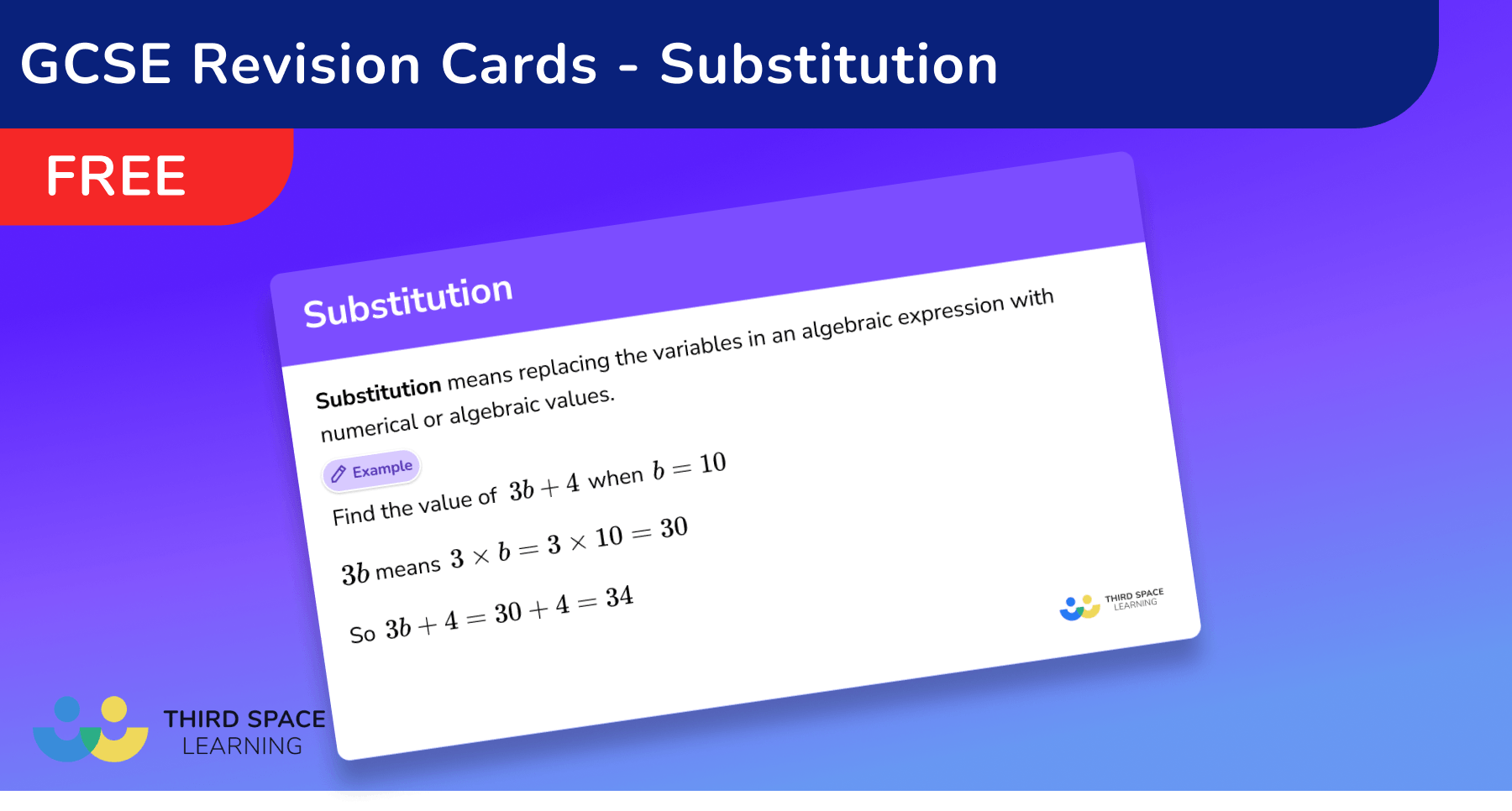 [FREE] GCSE Revision Cards: Substitution