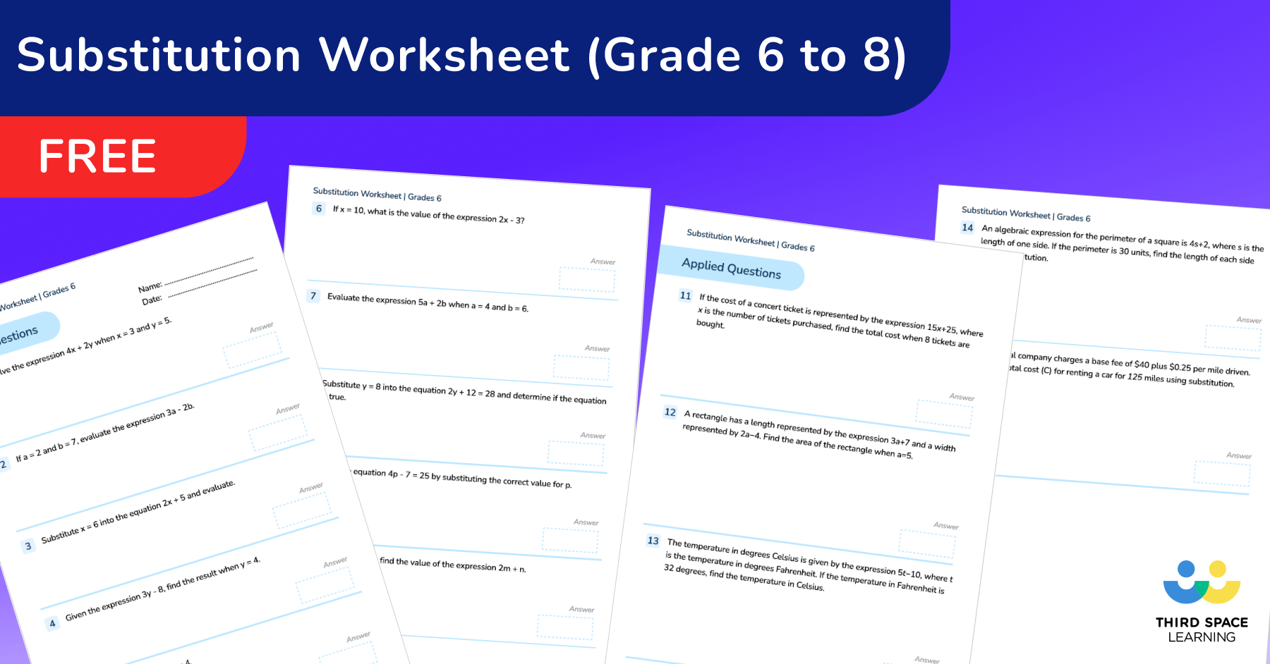 [FREE] Substitution Worksheet