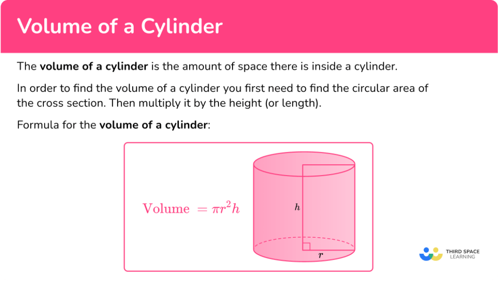 Volume of a Cylinder - Math Steps, Examples & Questions