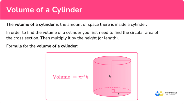 Volume of a Cylinder - Math Steps, Examples & Questions