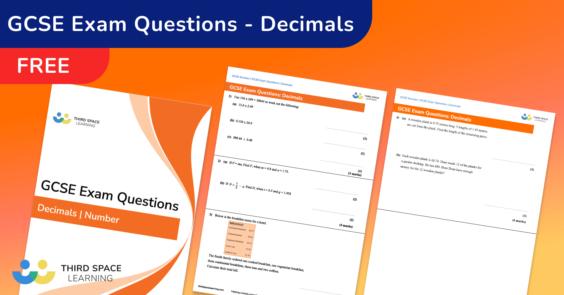 Decimals Exam Questions - GCSE Maths [FREE]