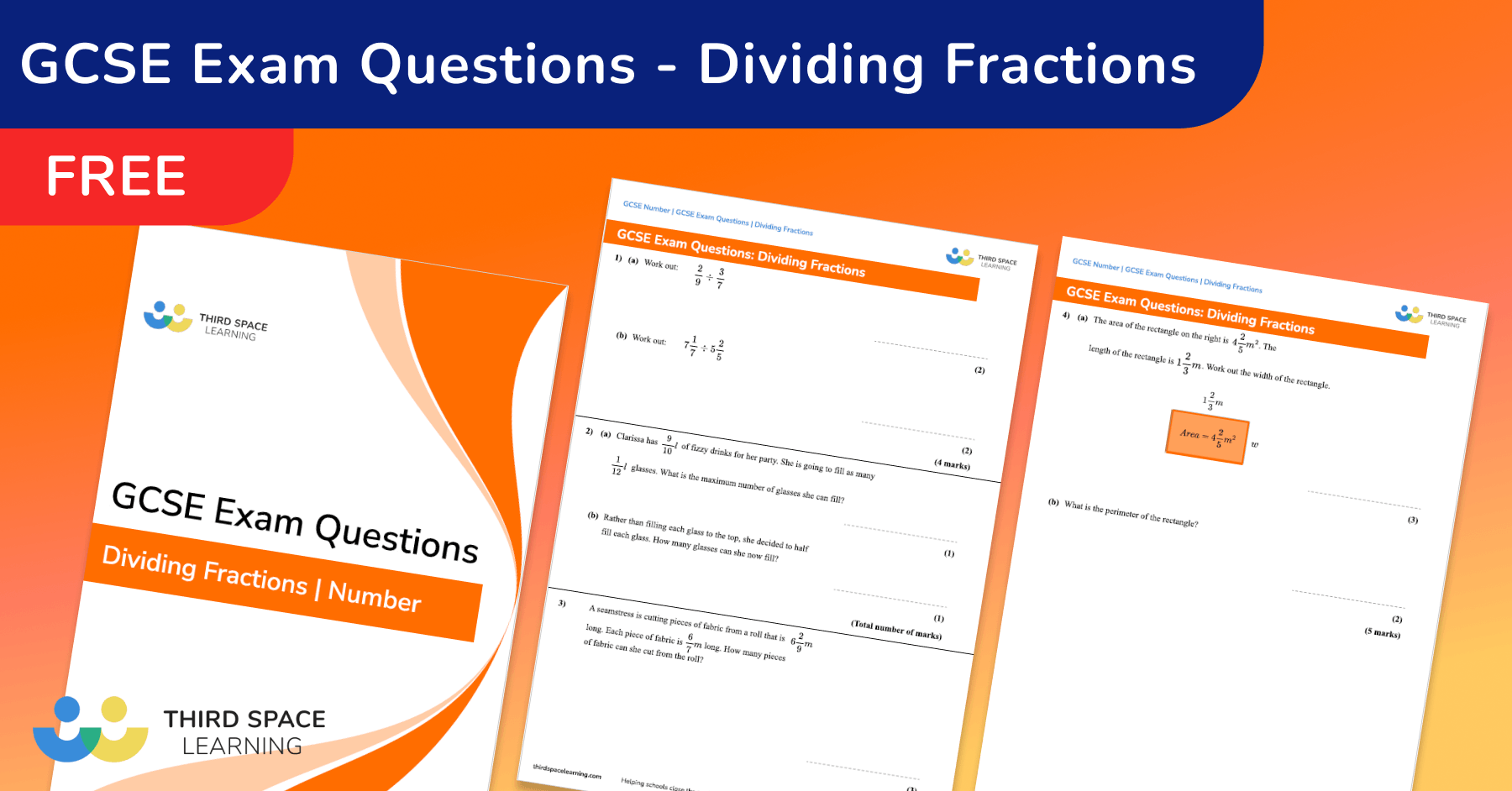 Dividing Fractions Exam Questions - GCSE Maths [FREE]