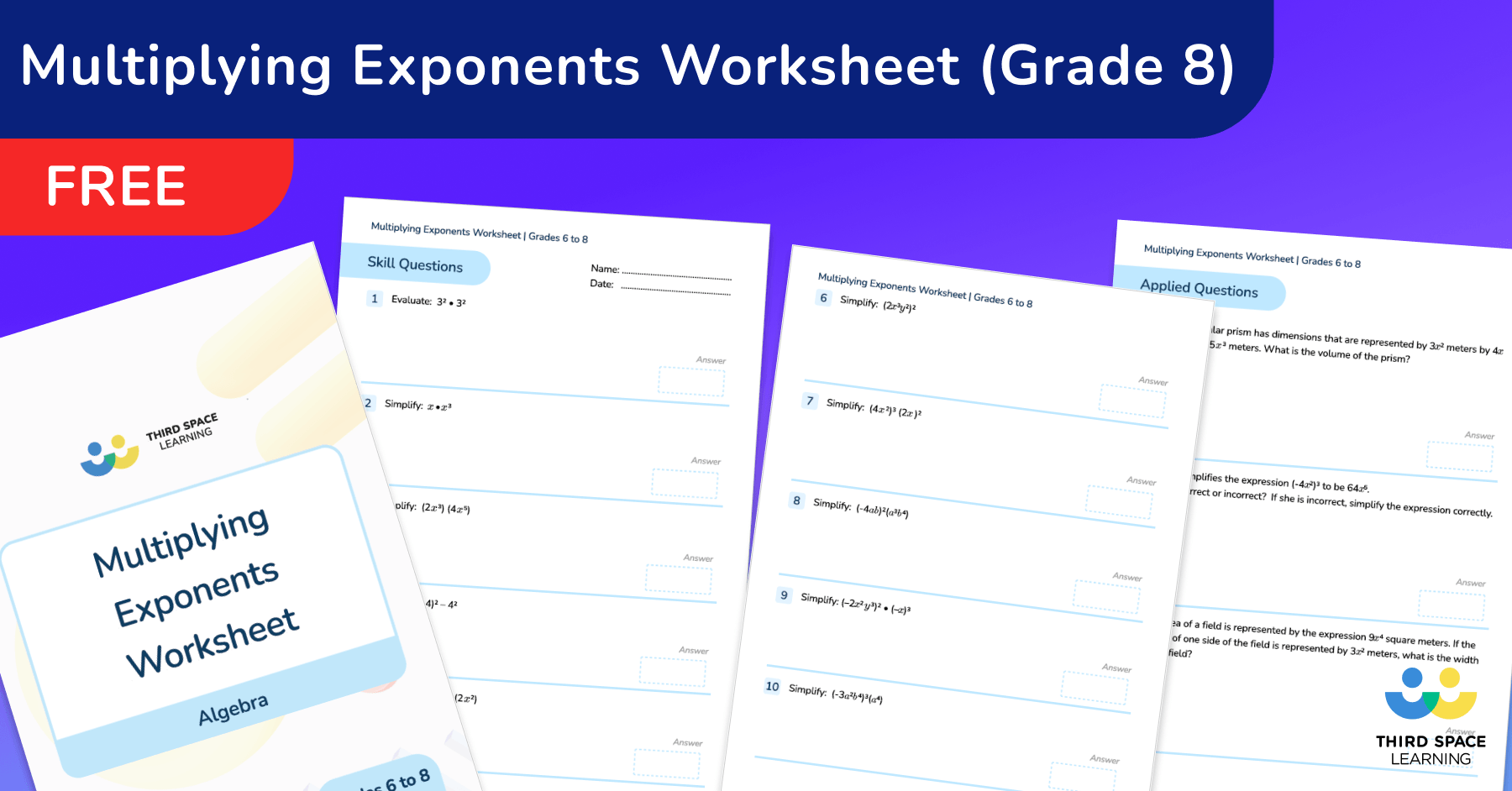 [FREE] Multiplying Exponents Worksheet