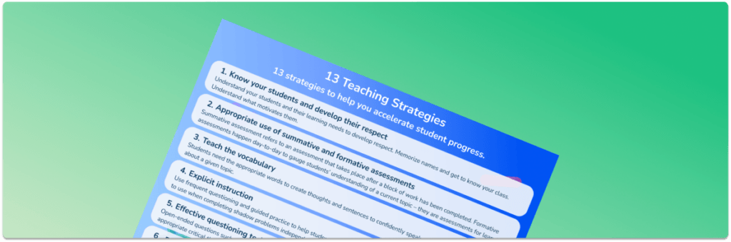 [FREE] 13 Teaching Strategies Poster