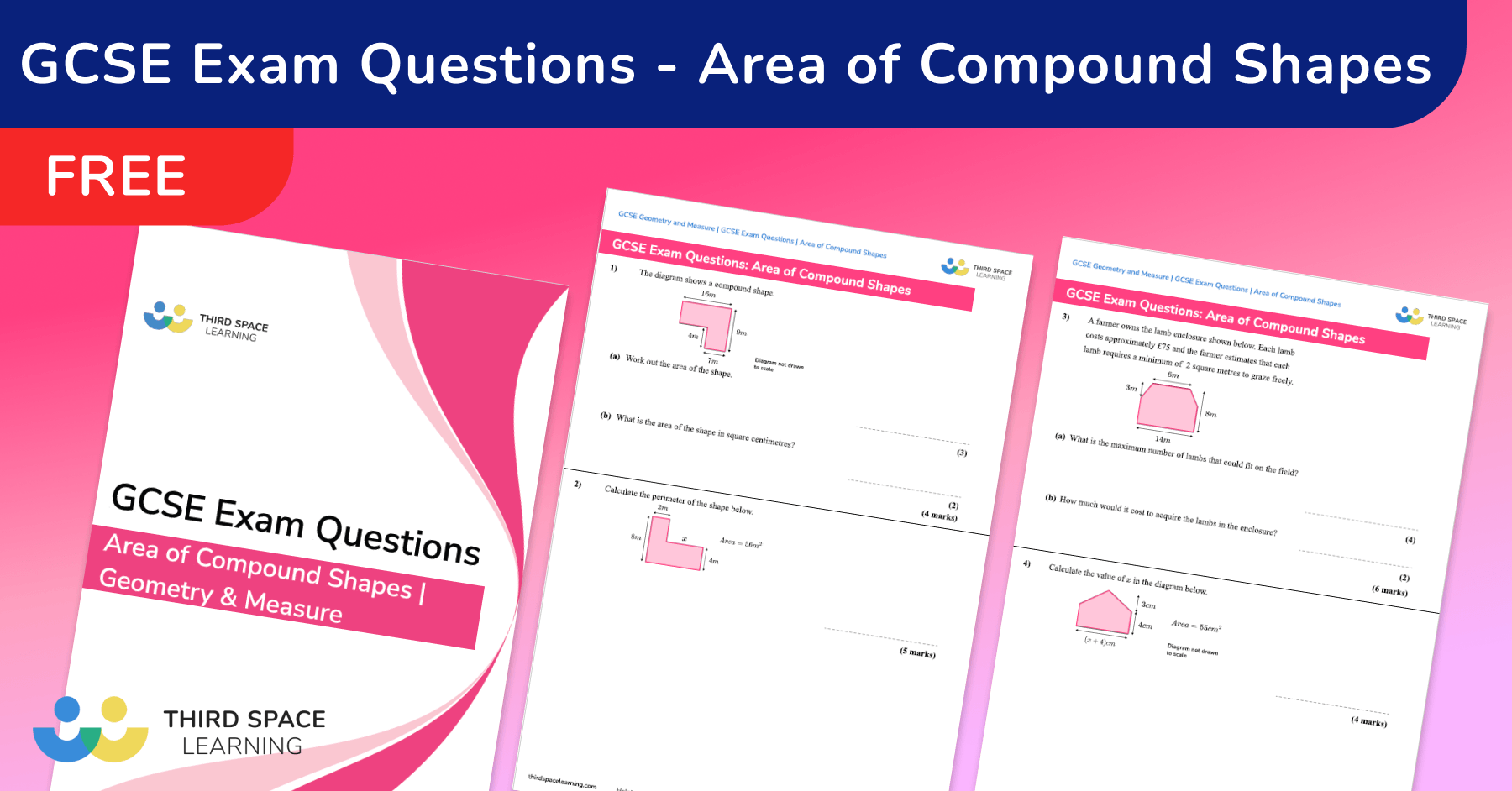 Area Of Compound Shapes Exam Questions - GCSE Maths [FREE]