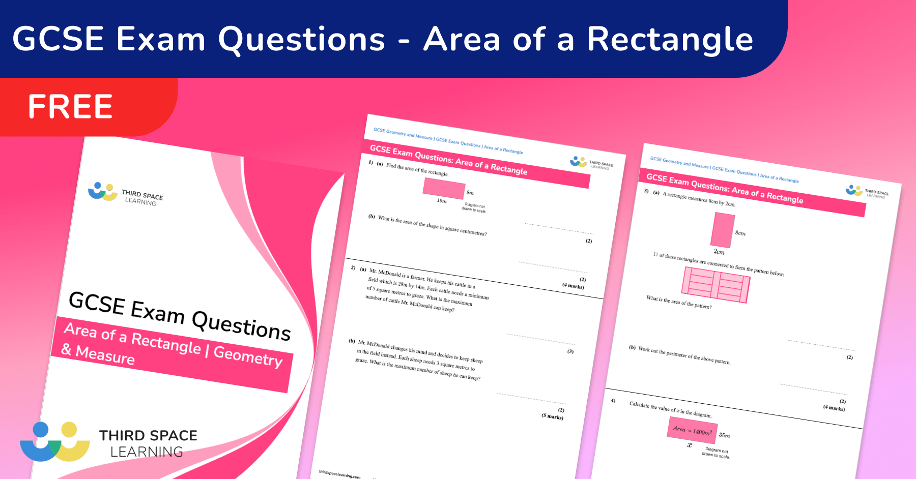 Area Of A Rectangle Exam Questions - GCSE Maths [FREE]