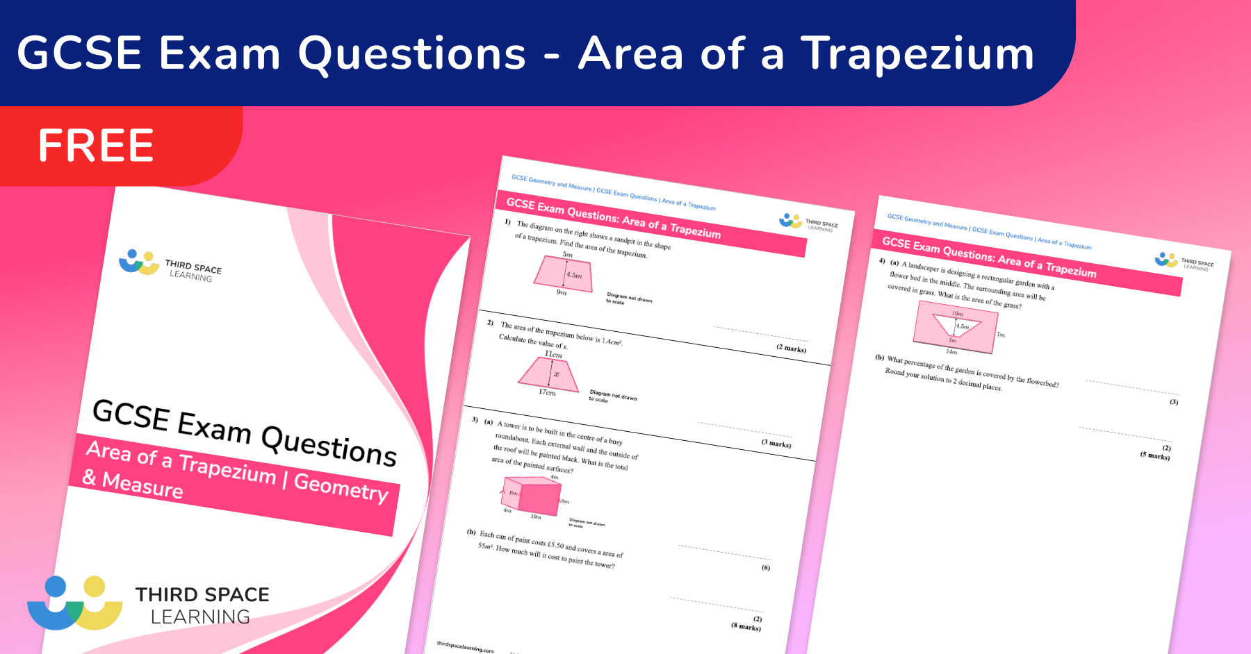 Area Of A Trapezium Exam Questions - GCSE Maths [FREE]