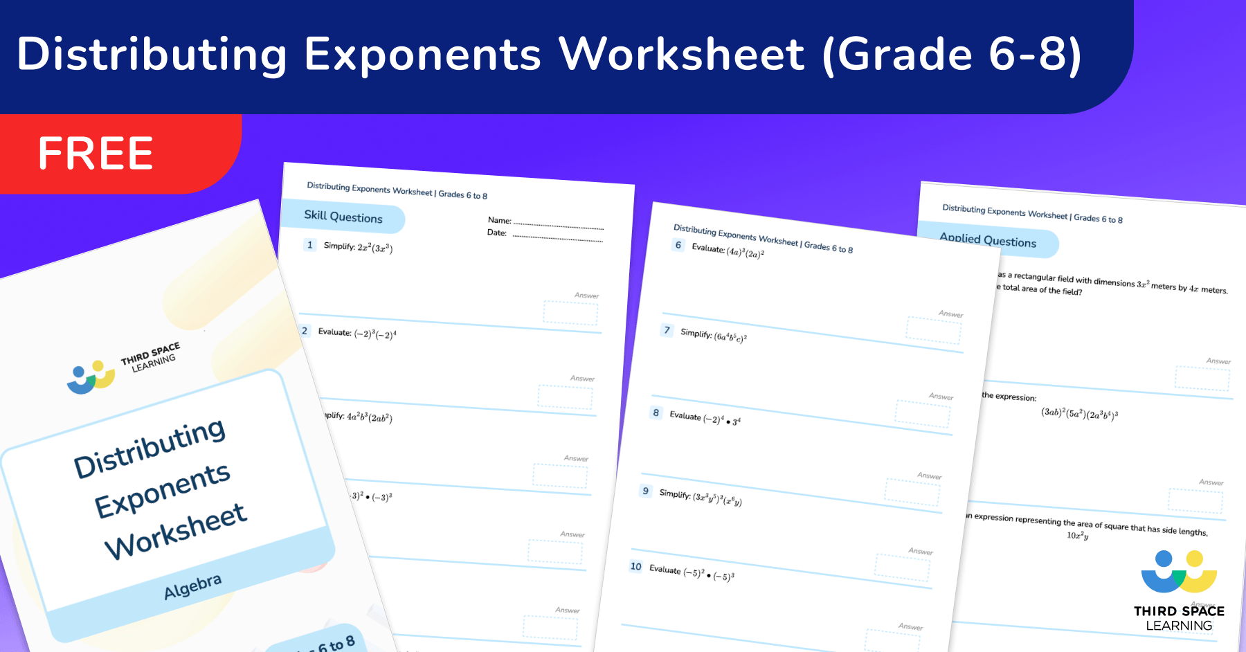 [FREE] Distributing Exponents Worksheet