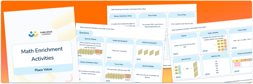 [FREE] Place Value 2nd Grade Math Enrichment Activities