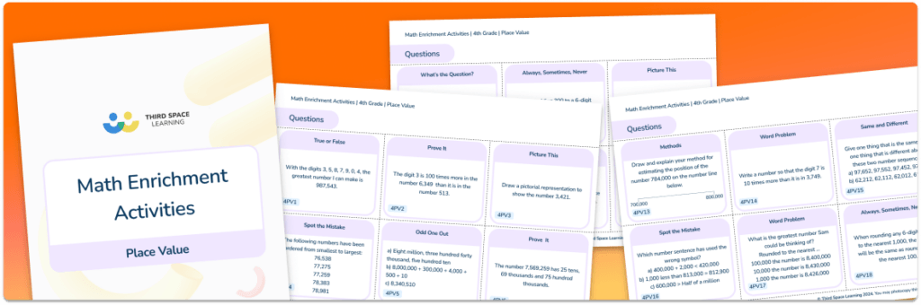 [FREE] Math Enrichment Activities Place Value 4th Grade