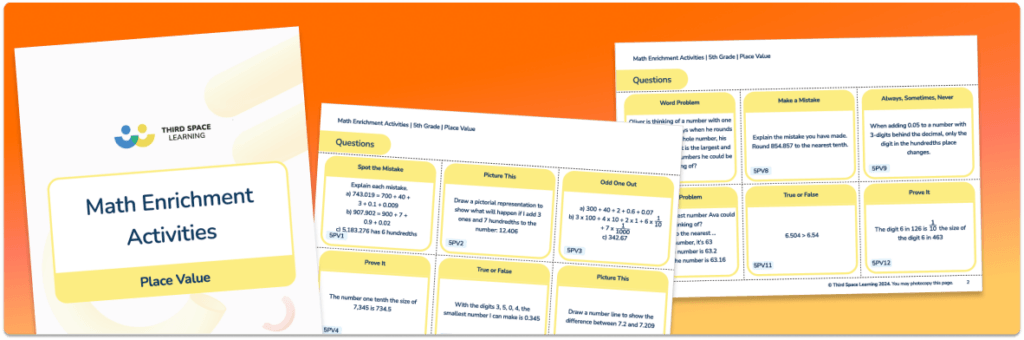 [FREE] Math Enrichment Activities Place Value 5th Grade