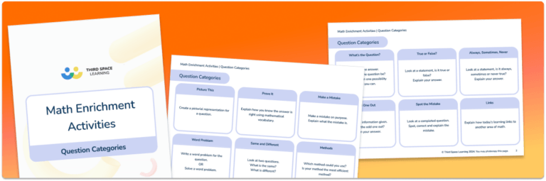 [FREE] Math Enrichment Activities Question Categories