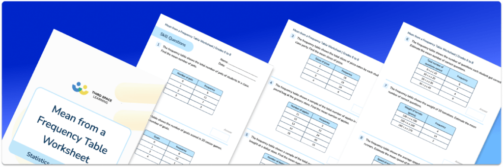 [FREE] Mean From A Frequency Table Worksheet