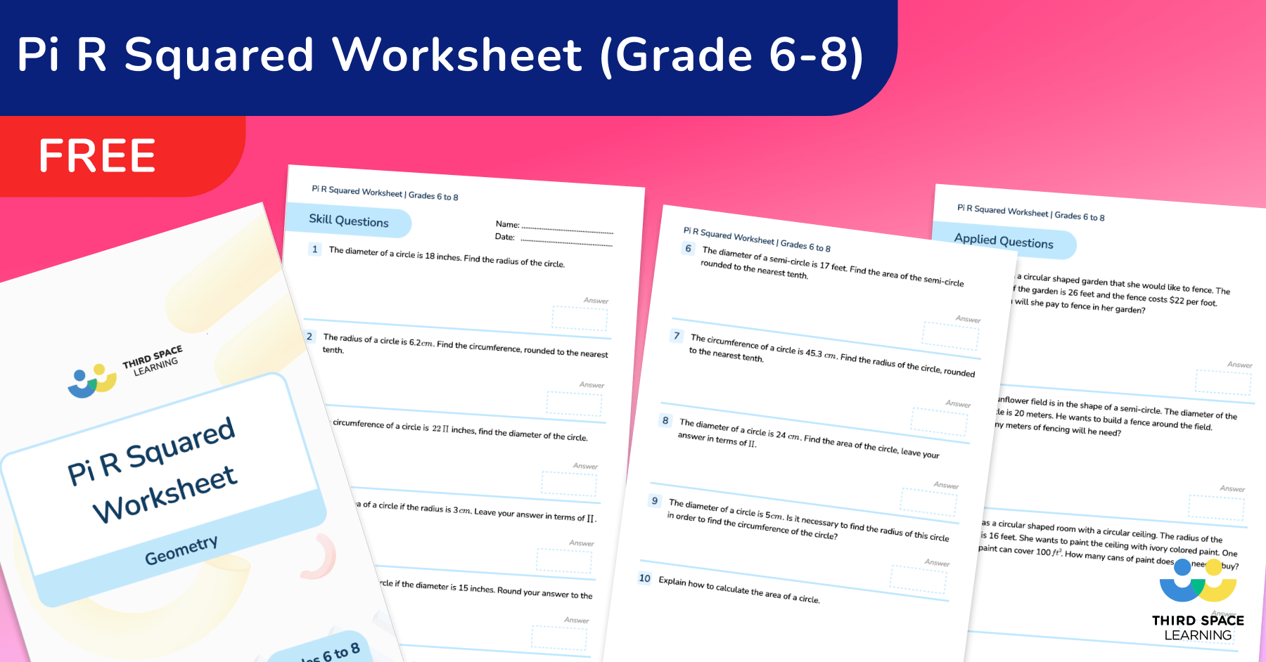 [FREE] Pi R Squared Worksheet