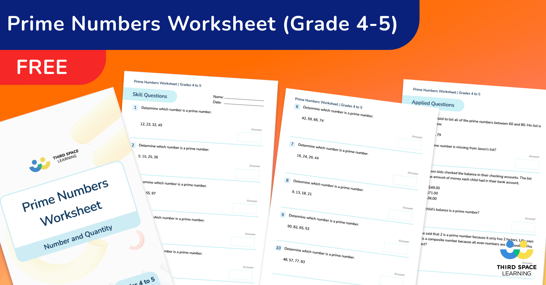 [FREE] Prime Numbers Worksheet