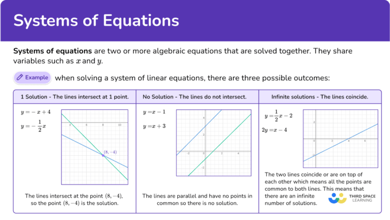 Systems of Equations - Math Steps, Examples & Questions
