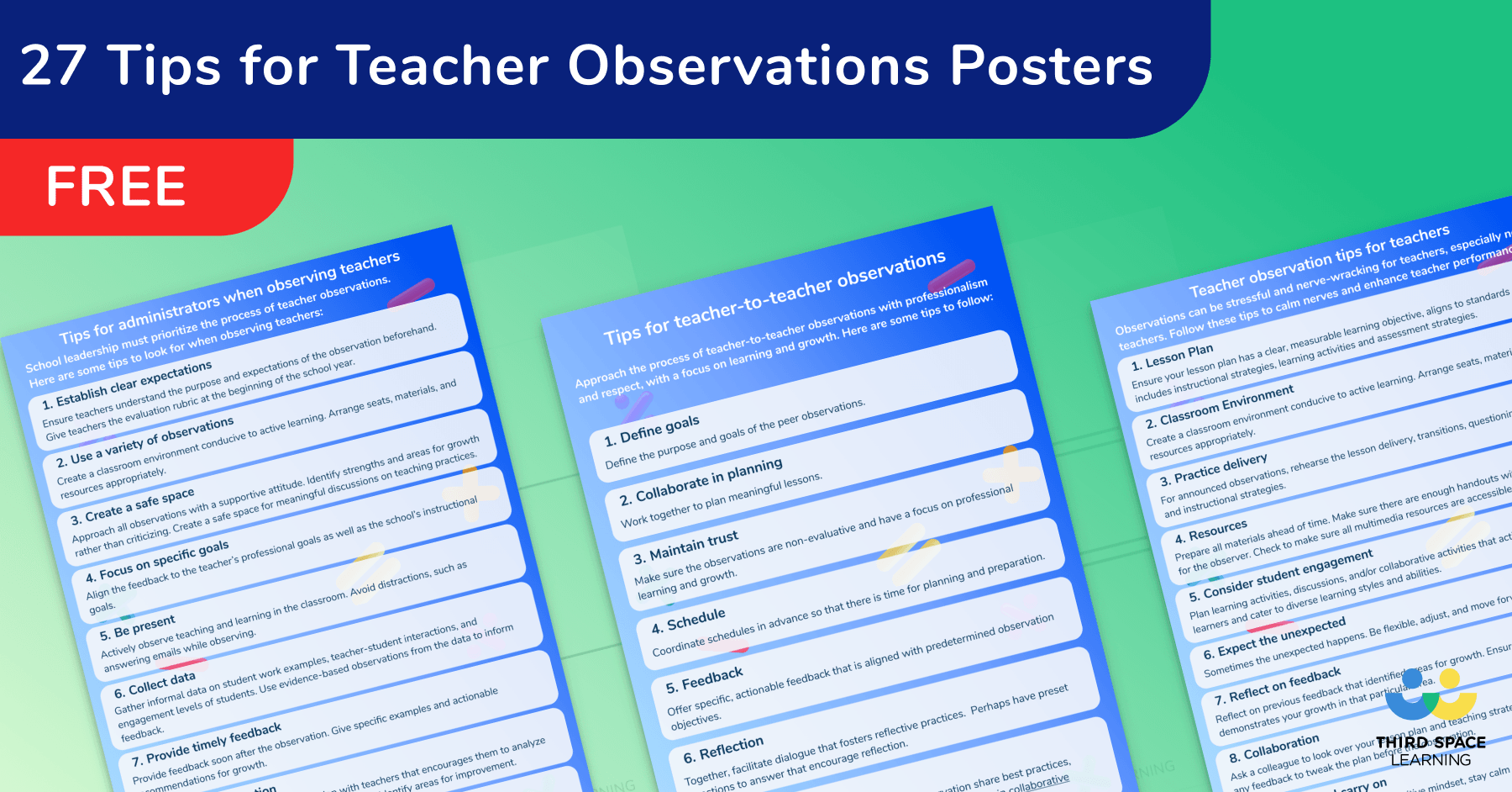 [FREE] 27 Tips for Teacher Observations Posters