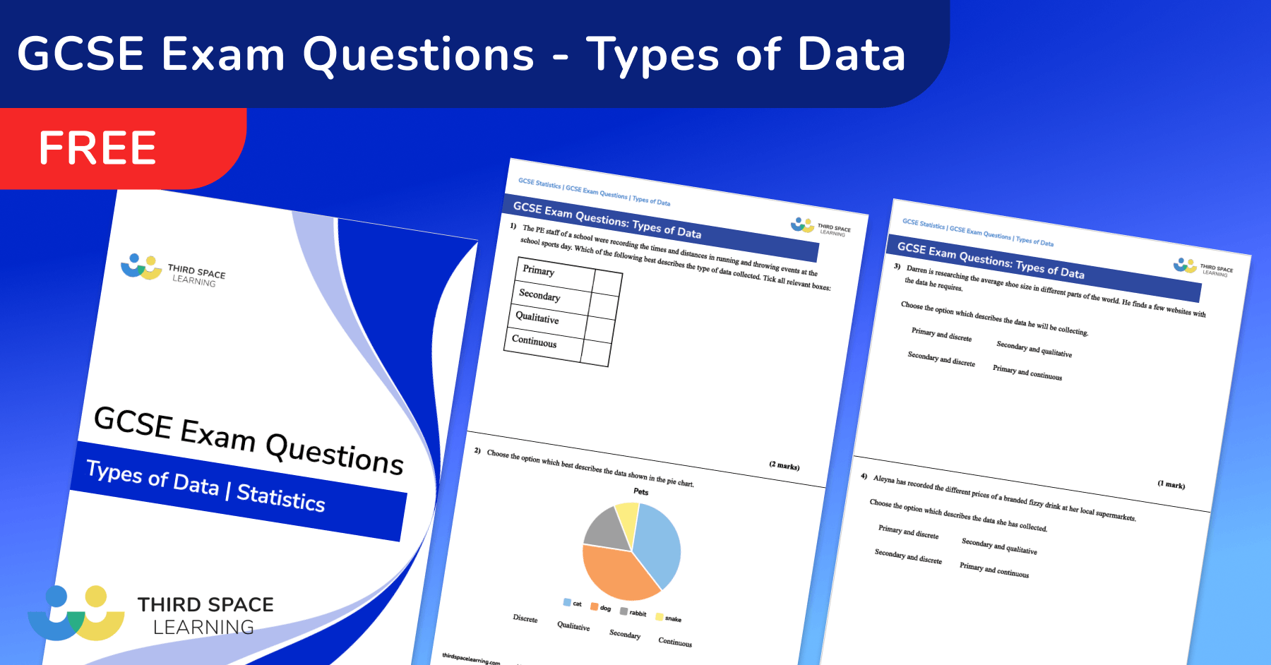 Types Of Data Exam Questions - GCSE Maths [FREE]