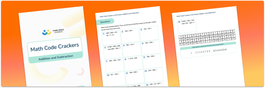 [FREE] 3rd Grade Addition And Subtraction Code Crackers