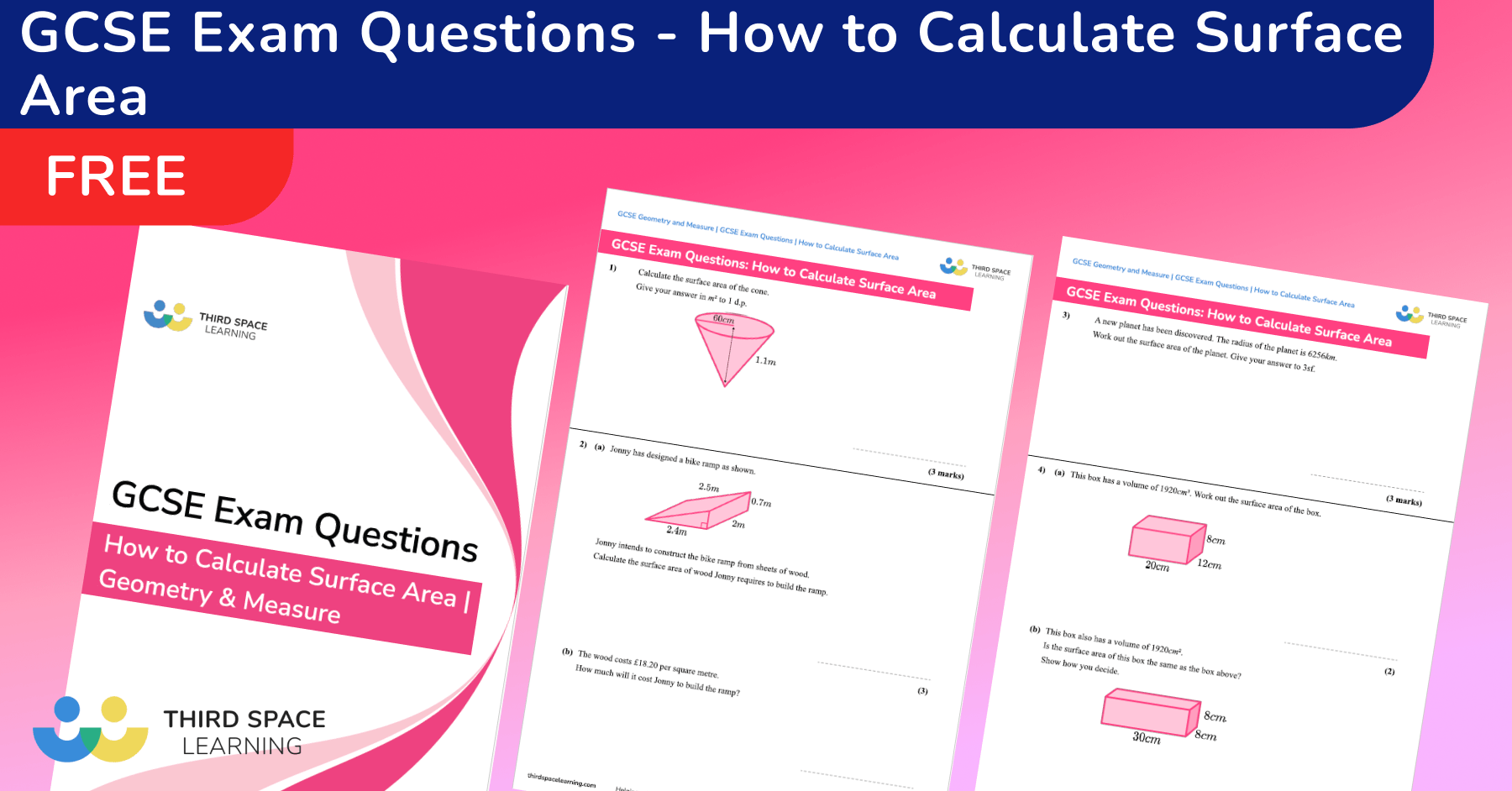 How To Calculate Surface Area Exam Questions - GCSE Maths [FREE]