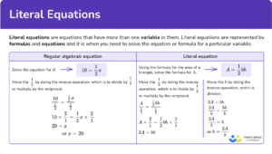 Literal Equations - Math Steps, Examples & Questions