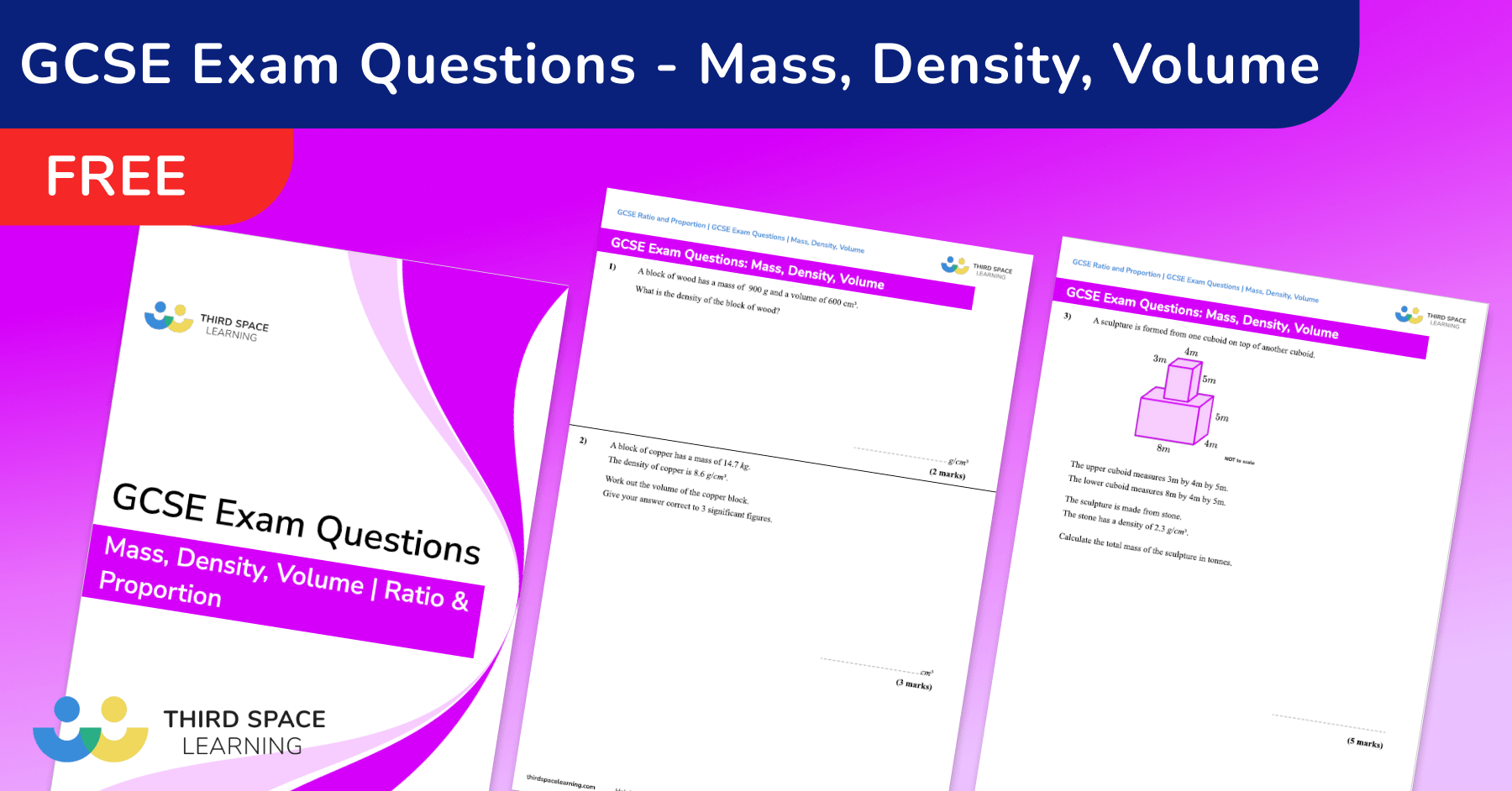 Mass Density Volume Exam Questions - GCSE Maths [FREE]