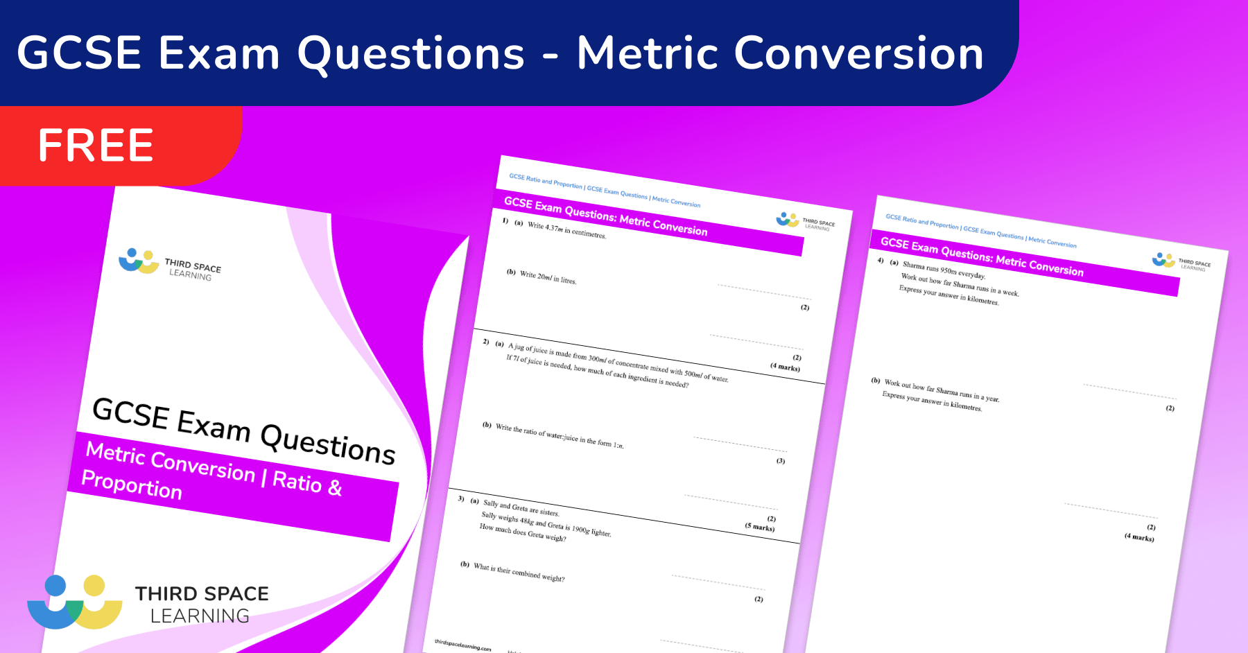 Metric Conversion Exam Questions - GCSE Maths [FREE]