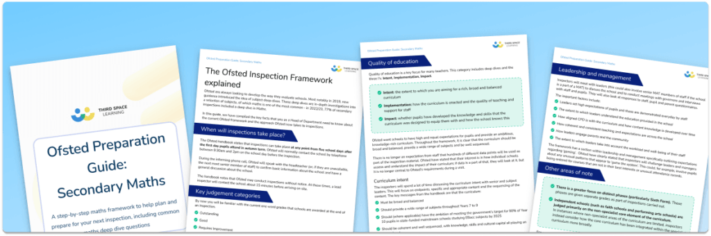 Ofsted Preparation Guide: Secondary Maths - Third Space Learning