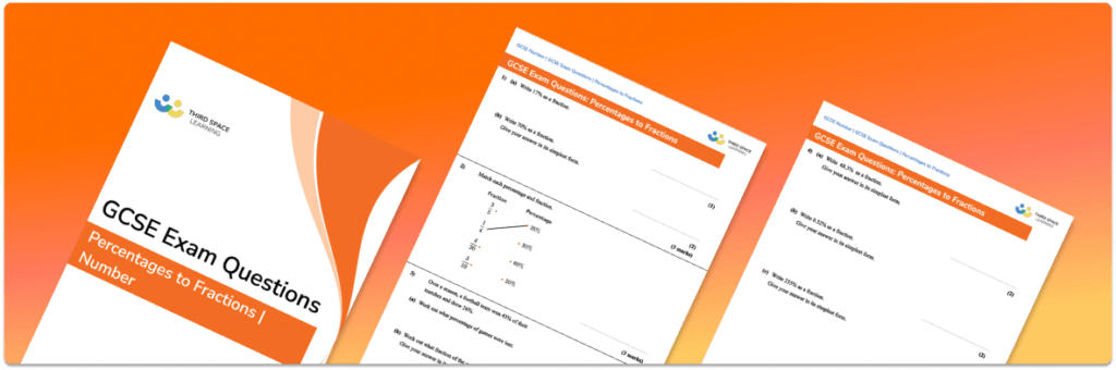Percentages To Fractions Exam Questions - GCSE Maths [FREE]